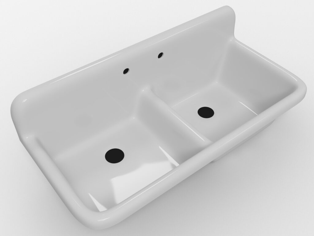 Large Double Basin Farmhouse Sink - Model #DBR5124 - NBI Drainboard Sinks